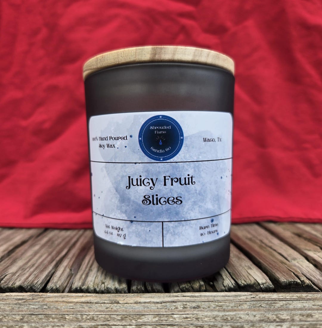 Juicy Fruit Scented Container Candle, 4.5 Oz, Soy Wax, Hand-poured ...