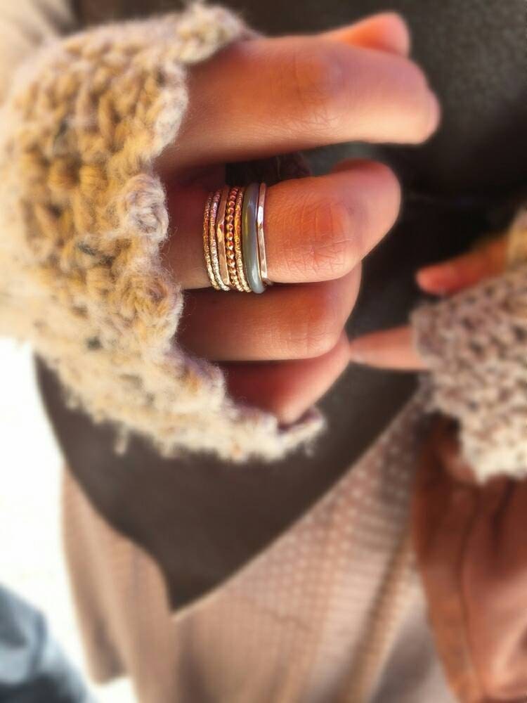 Gold stacking ring trendy stacking rings thin gold ring | Etsy