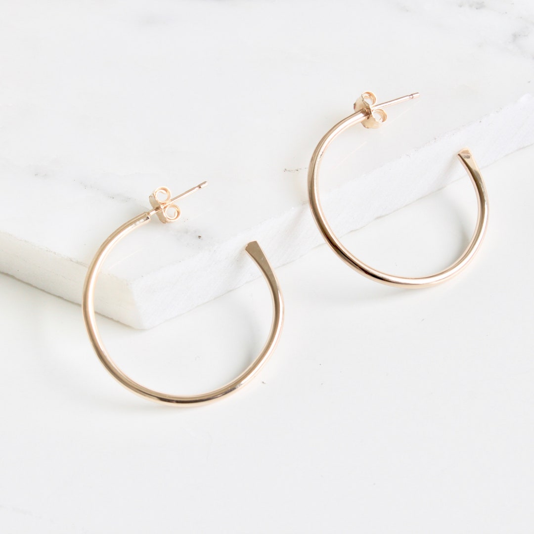 Tapered Hoop Earrings, Plain Hoop Earrings, Tapered Hoops, Small Hoops ...