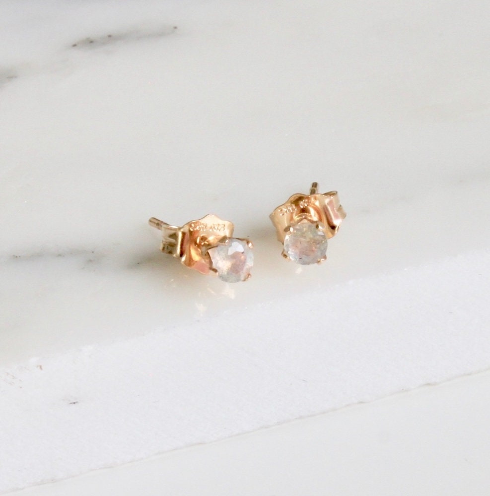 Tiny Gemstone Studs simple studs small studs gemstone | Etsy