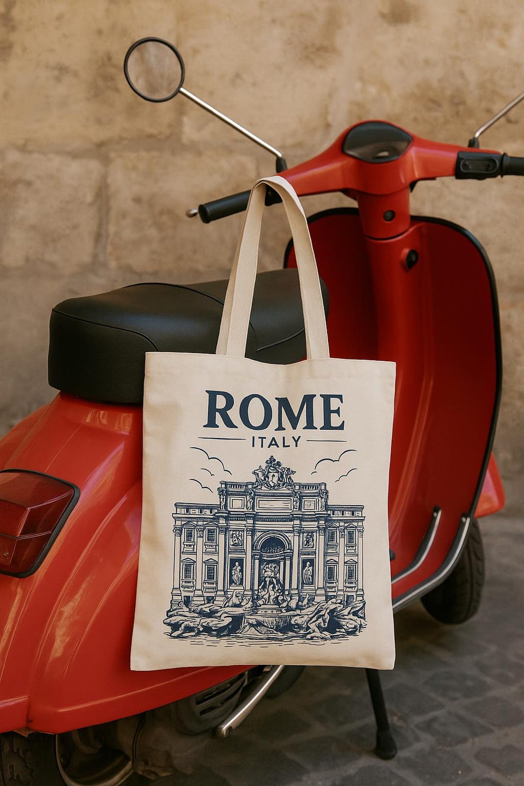 Custom Rome Tote Bag, Italy Travel , Trevi Fountain Souvenir Bag, Rome ...