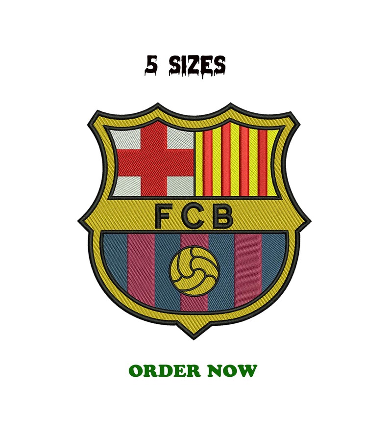 FC Barcelona Embroidery Design, Football Crest (5 Sizes) - Etsy
