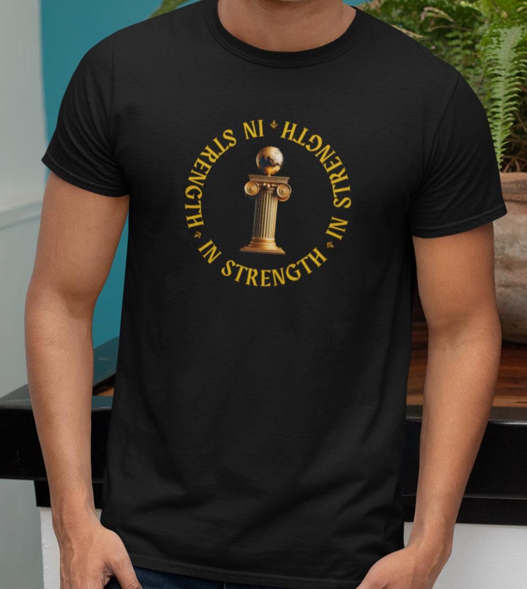 Masonic Ritual T-shirt in Strength Freemasonry Shirt Pillar With Globe ...