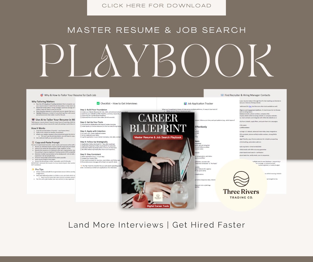Master Resume & Job Search Playbook | Digital Download for Job Seekers ...