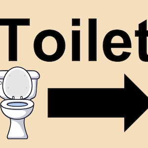 Dementia Directional Toilet Sign With Arrow Using Color Theory ...