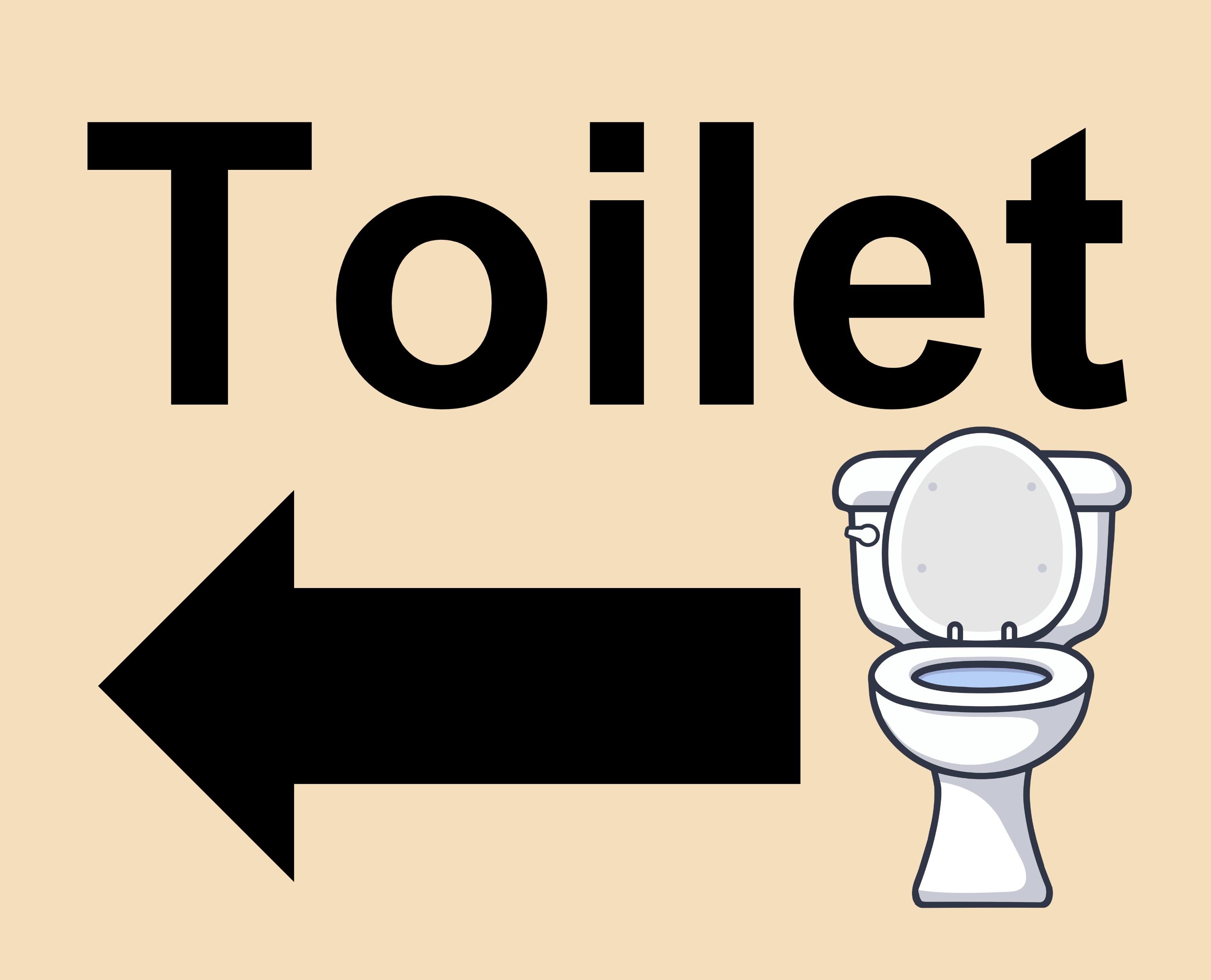 Dementia Directional Toilet Sign With Arrow Using Color Theory ...