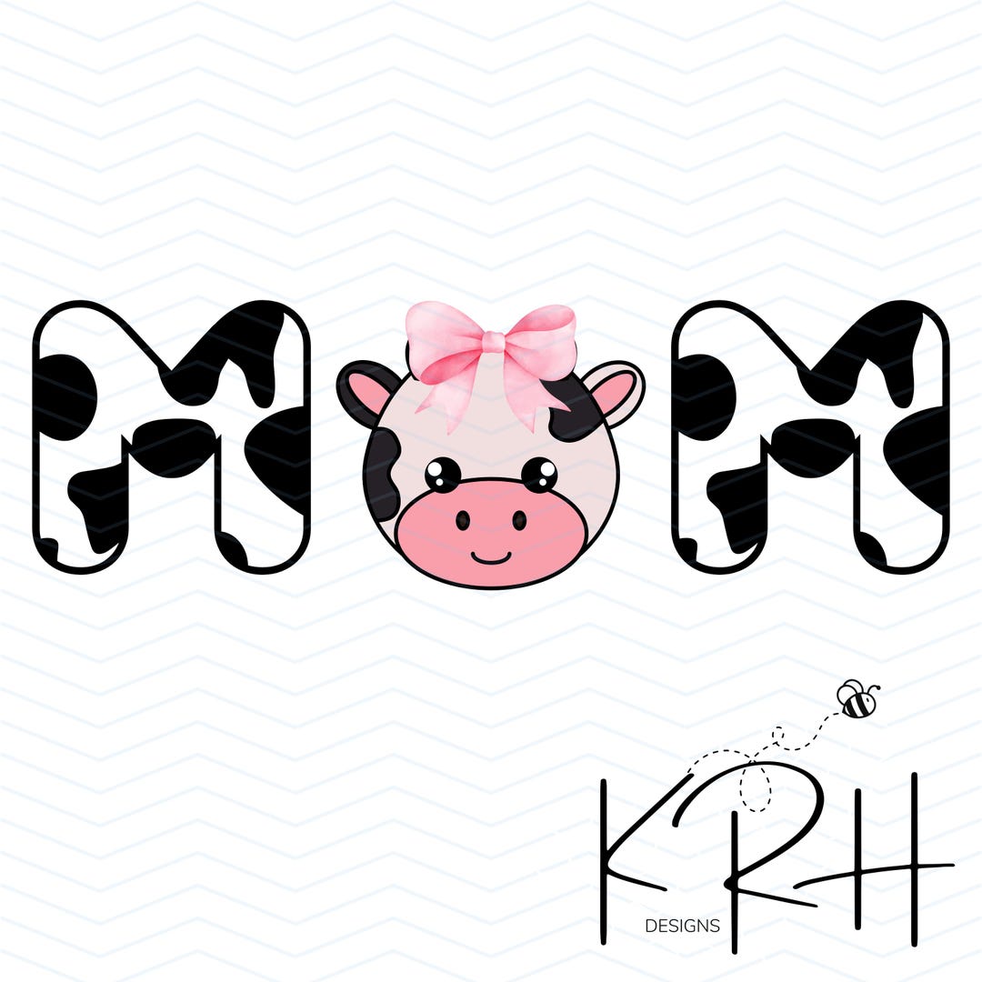 Digital Png File Mom Cow Print Clip Art Printable Sublimation DTF ...