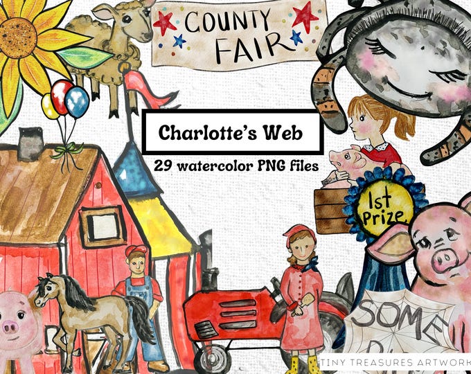Charlotte's Web Clip Art - LINE ART - Etsy Canada