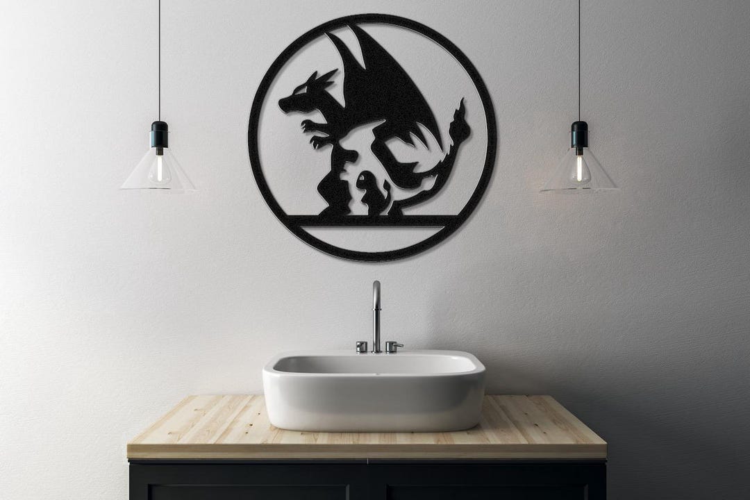 Charizard Metal Sign Wall Art Decor, Pokemon Art Sign, Home Decor ...