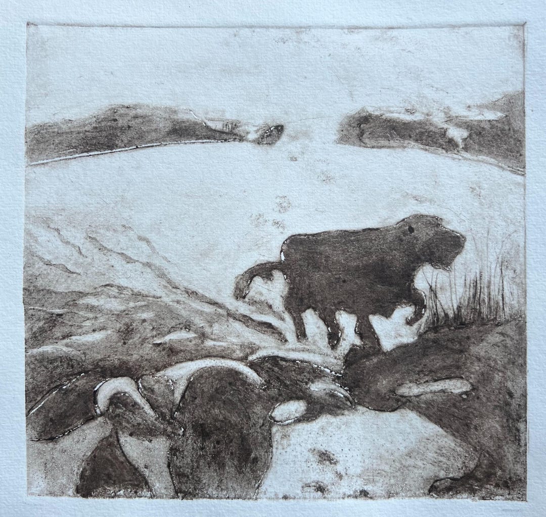 Emma at Sunrise. Art Range: Collagraph, Pet, Animal, Hand Print ...