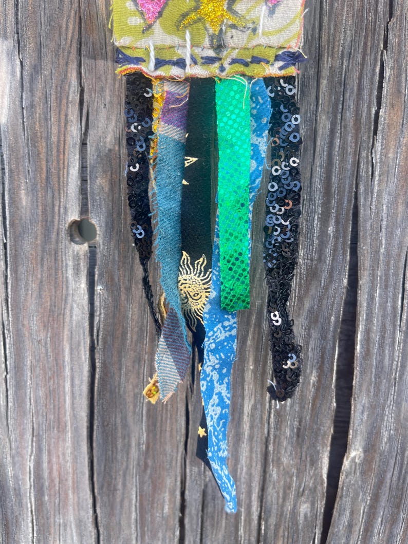 Tiny Banner Using Upcycled Textile Waste for the Fringe-handmade With ...