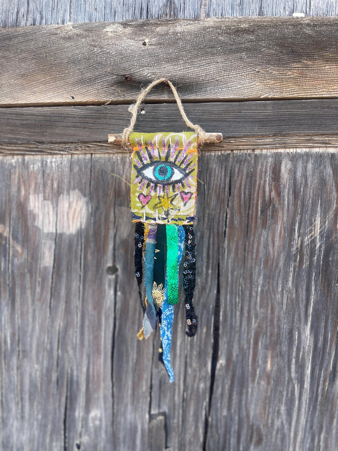 Tiny Banner Using Upcycled Textile Waste for the Fringe-handmade With ...