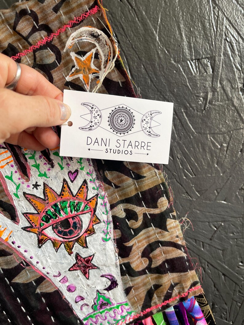 Hamsa Banner – Upcycled Fabric Wall Art – One of a Kind & Sustainable ...