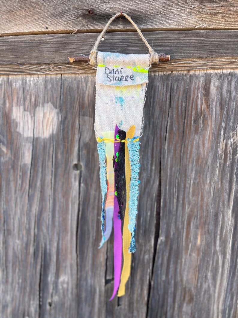 Tiny Banner Using Upcycled Textile Waste for the Fringe-handmade With ...