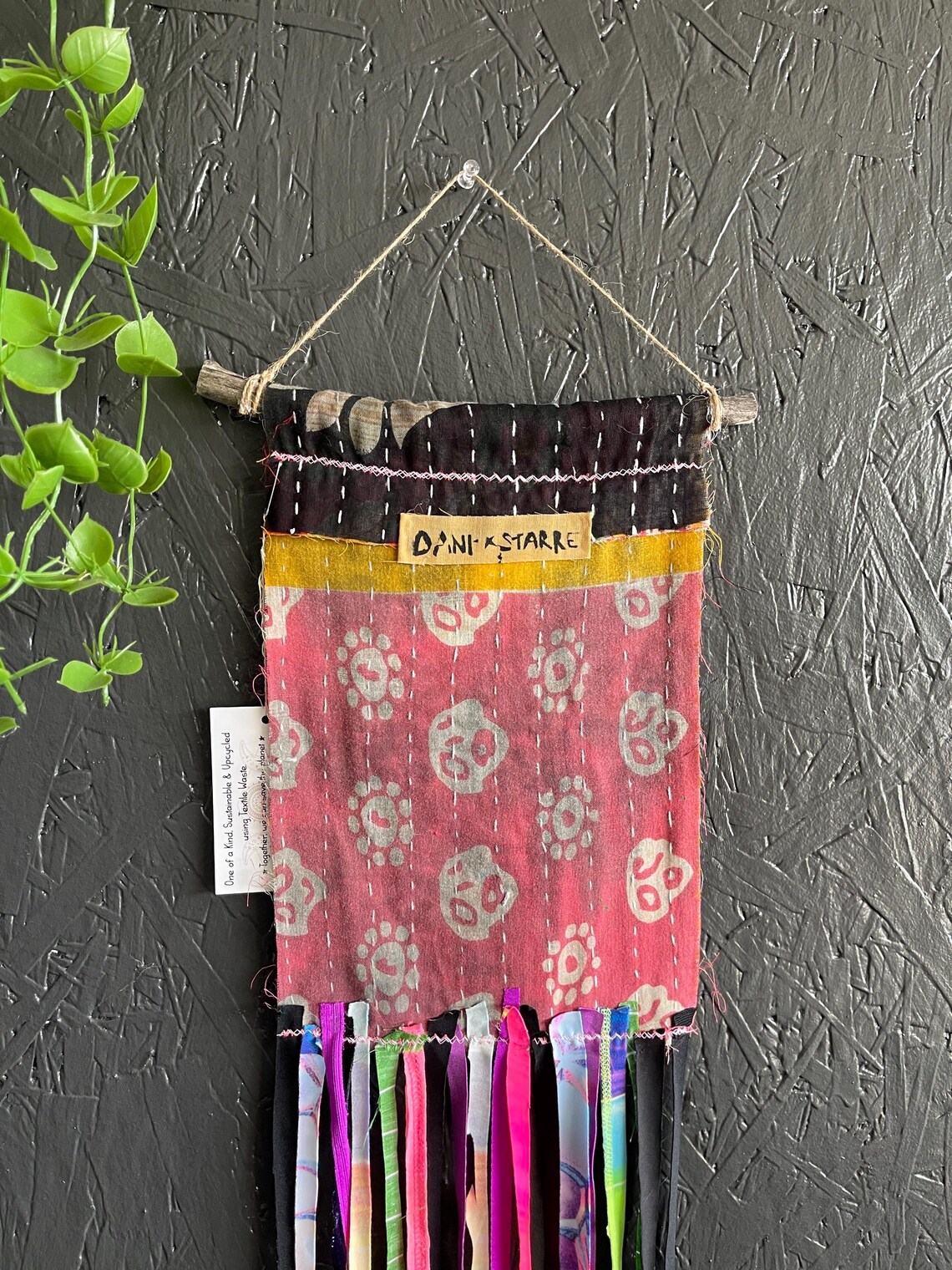 Hamsa Banner – Upcycled Fabric Wall Art – One of a Kind & Sustainable ...