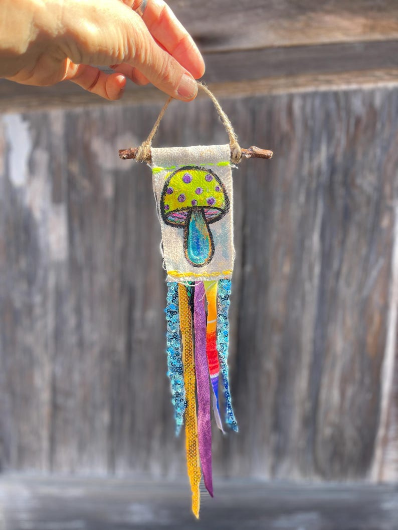 Tiny Banner Using Upcycled Textile Waste for the Fringe-handmade With ...