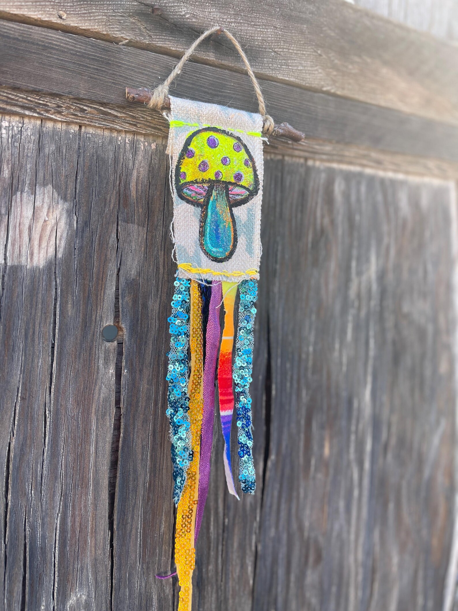 Tiny Banner Using Upcycled Textile Waste for the Fringe-handmade With ...