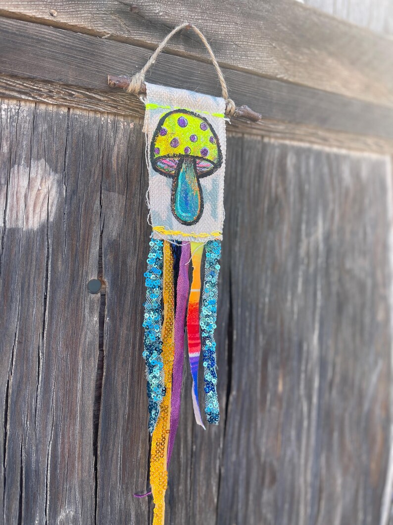 Tiny Banner Using Upcycled Textile Waste for the Fringe-handmade With ...