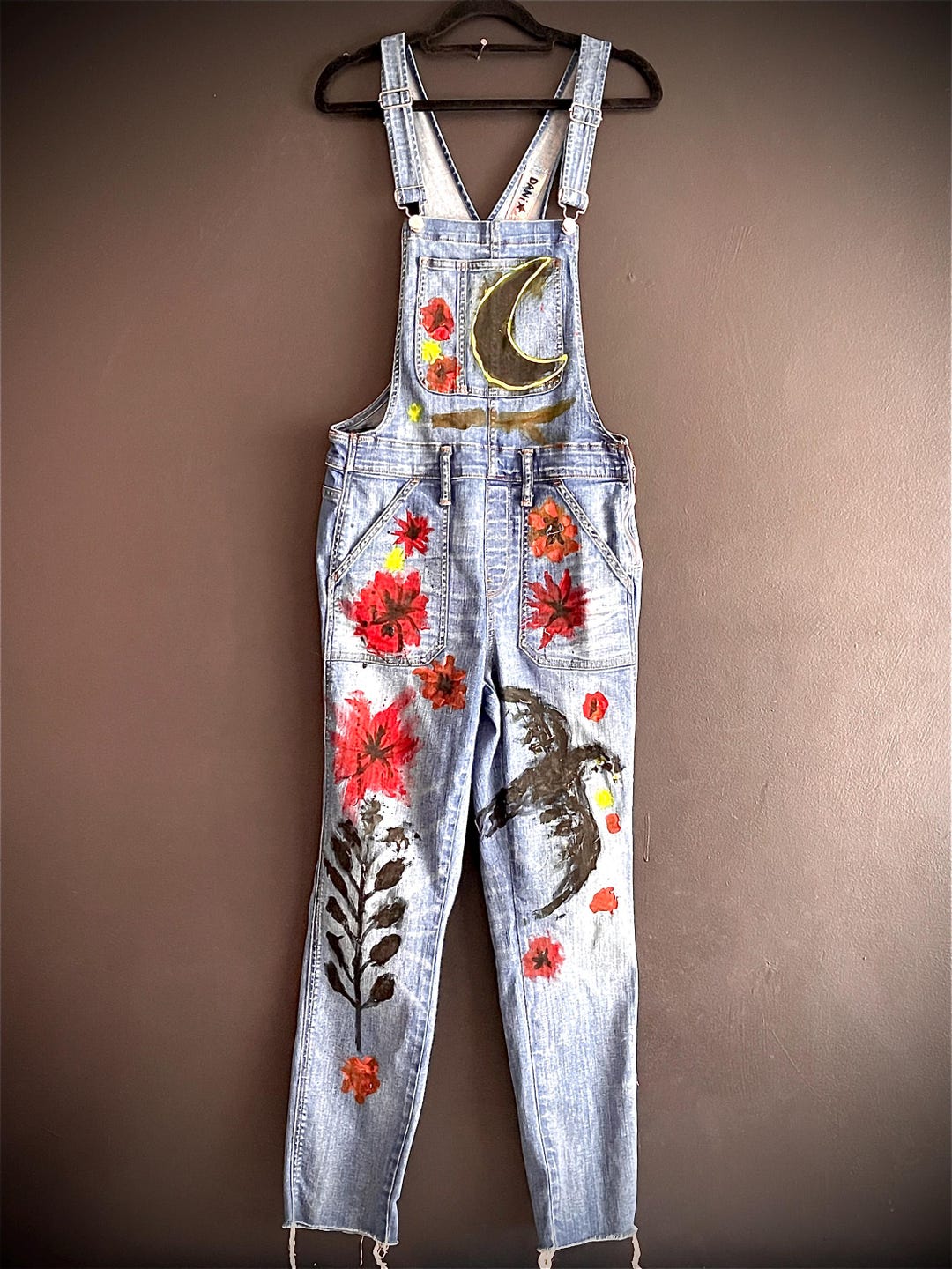 Medium Hand Painted Upcycled Denim Overalls - Etsy