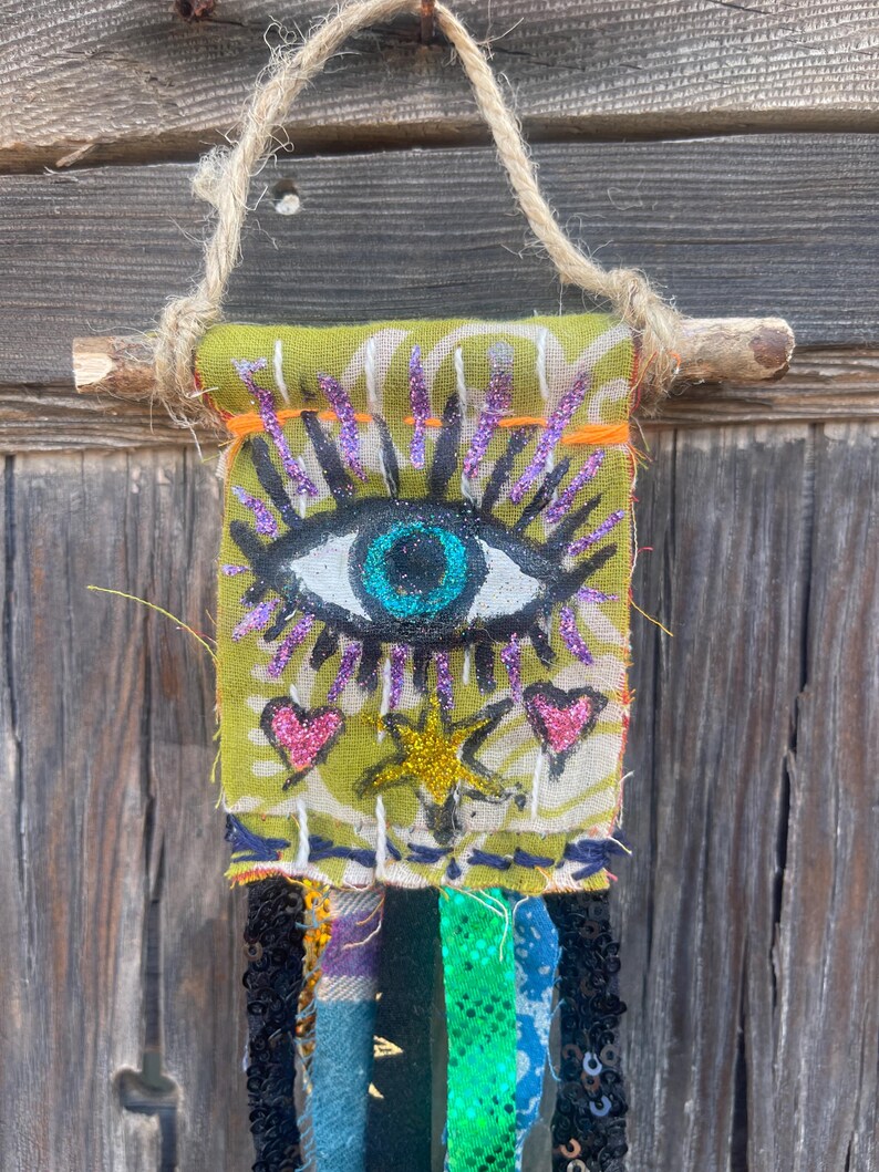 Tiny Banner Using Upcycled Textile Waste for the Fringe-handmade With ...