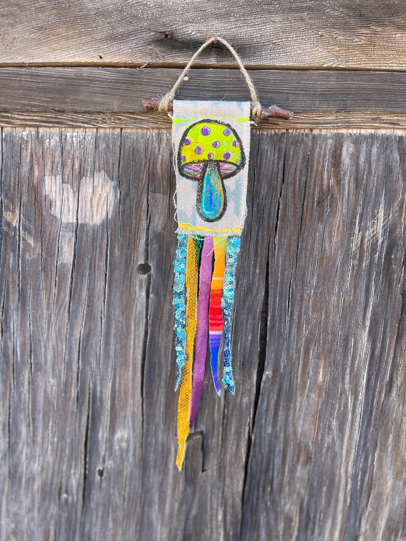 Tiny Banner Using Upcycled Textile Waste for the Fringe-handmade With ...