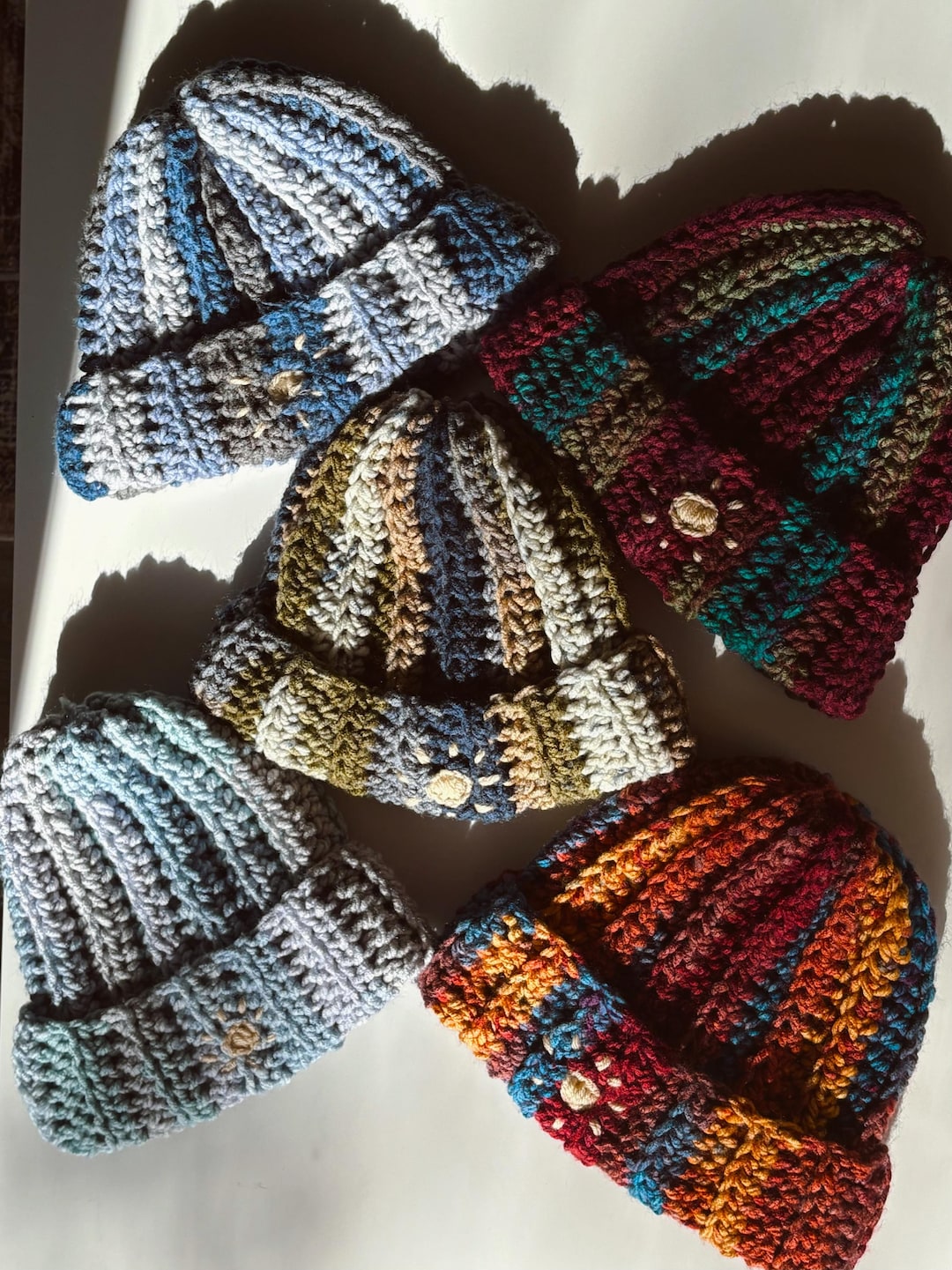 Handmade Crochet Multi-colored Beanies - Etsy