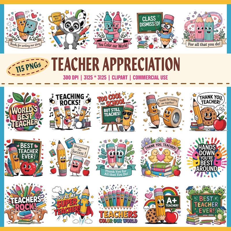 Teacher Clipart - Etsy UK