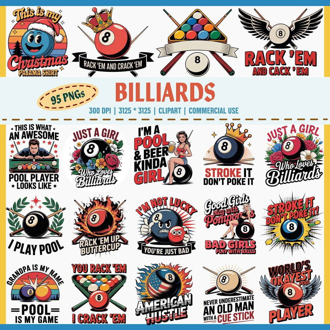 Funny Billiards Clipart, Pool Player SVG, Retro Pool Quotes, Beer and ...