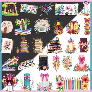 School Supply Clipart Bundle: 230 PNG Graphics (commercial Use) - Etsy