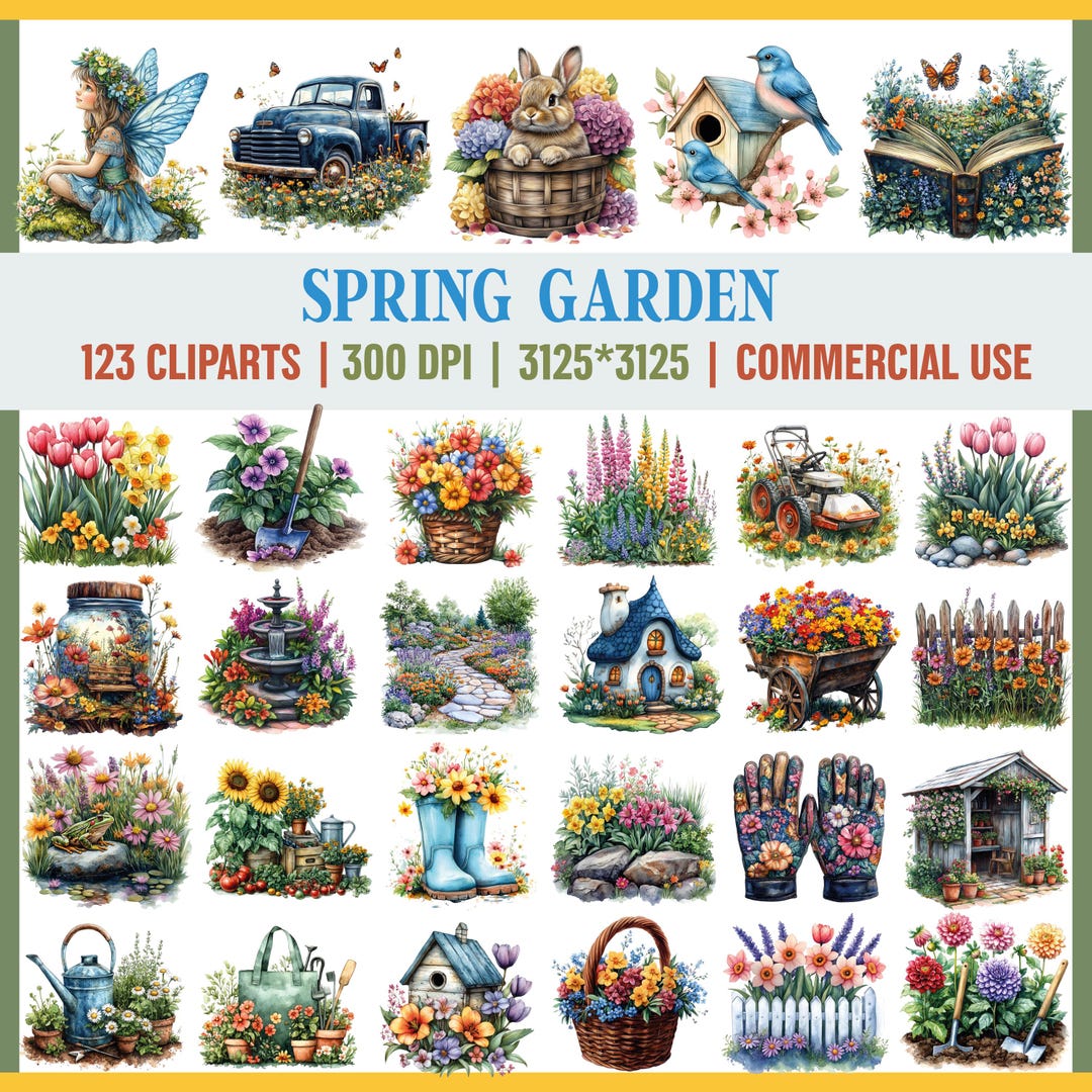 Gardening Clipart | Gardening Tools Clipart | Spring Garden Graphics ...