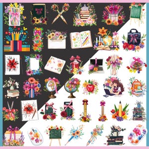 School Supply Clipart Bundle | Back to School PNG | Teacher Clipart ...