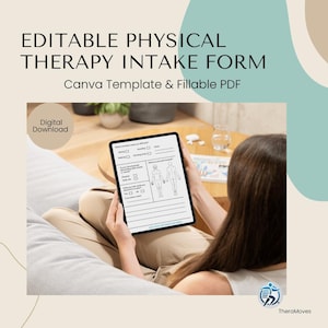 Physical Therapy Intake Form | Editable Canva Template (fillable PDF ...