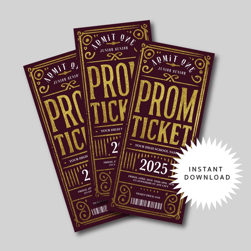 Prom Ticket - Etsy