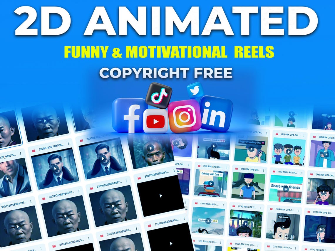 2D Animated Funny & Motivational Reels Bundle - Etsy
