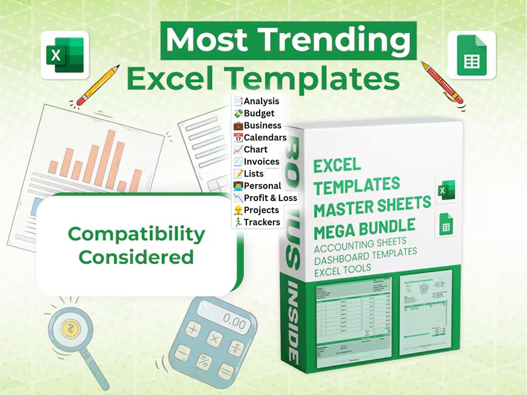 Trending Excel Templates Bundle 2025 - Etsy