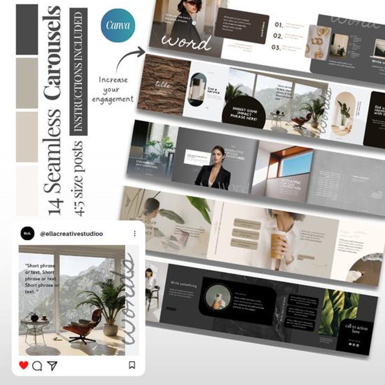 Instagram Carousel Templates: Interior Design & Real Estate (canva ...