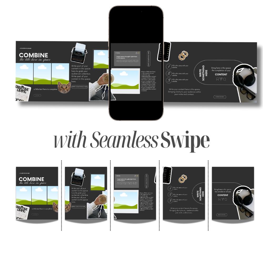 Seamless Instagram Carousel Templates: Canva Editable Social Media ...