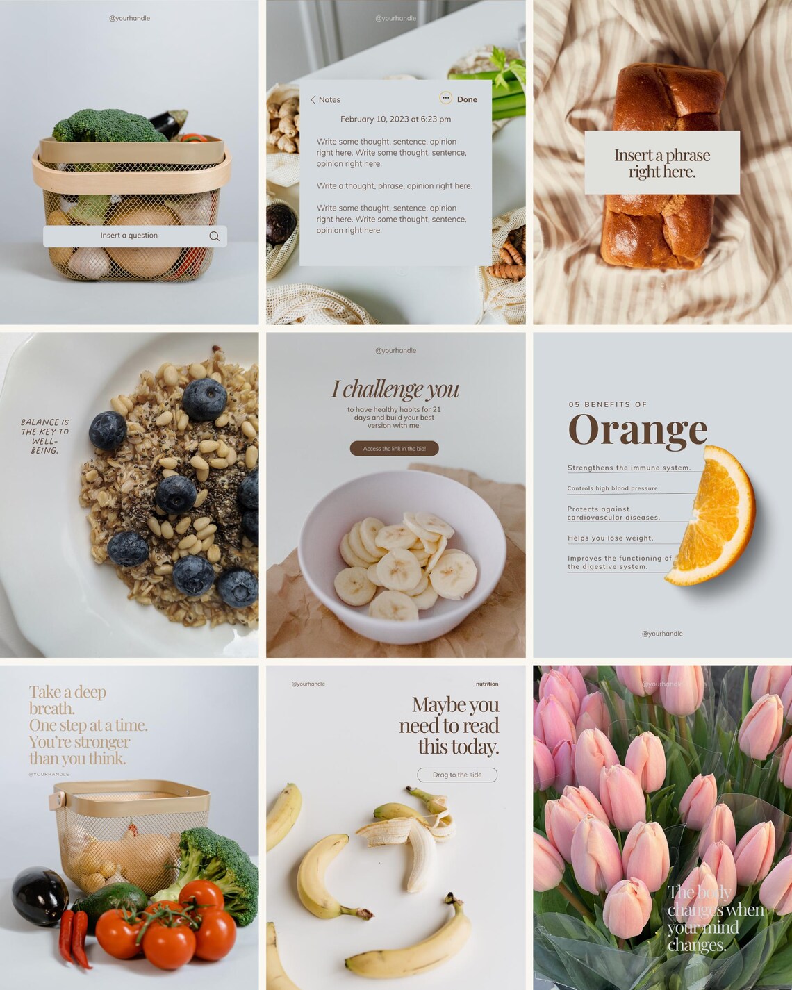 Health Coach Instagram Templates, Wellness Coach, Nutritionist Social ...