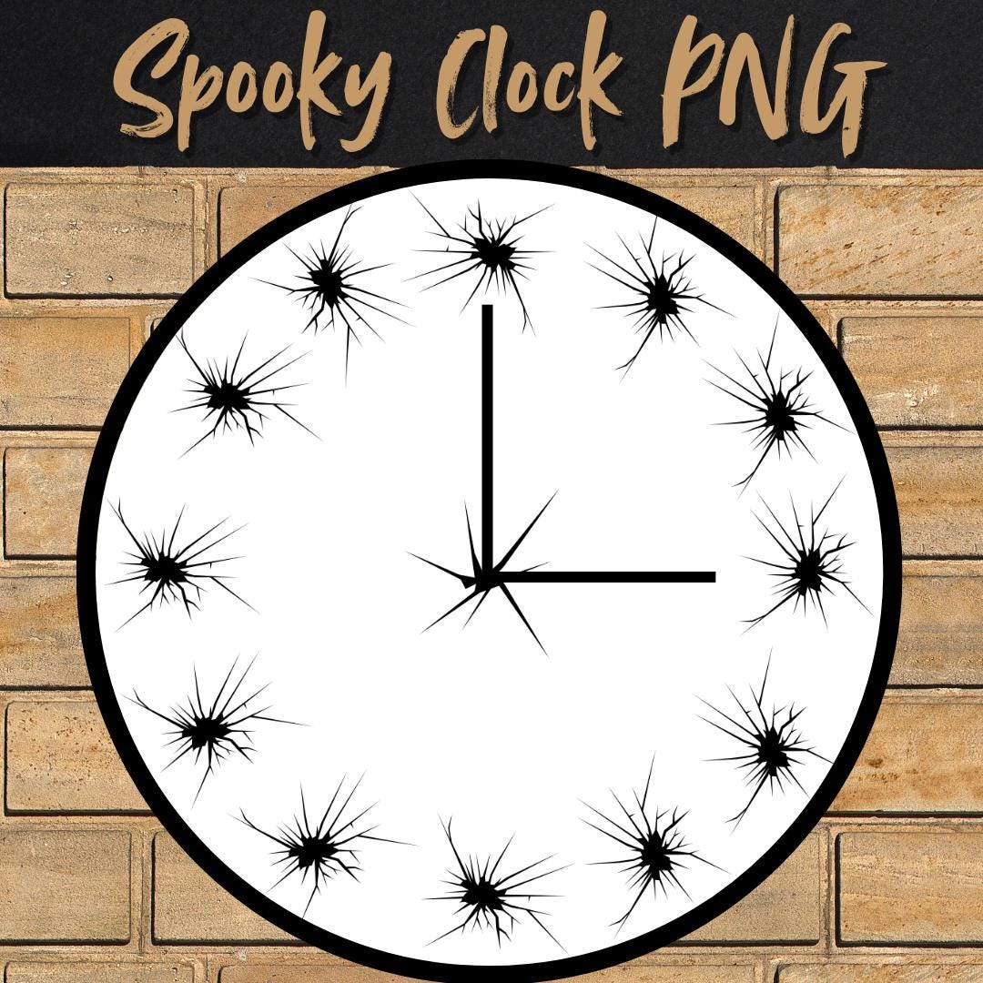 Spooky Clock PNG | Spooky Background | Digital Clock Png Design ...