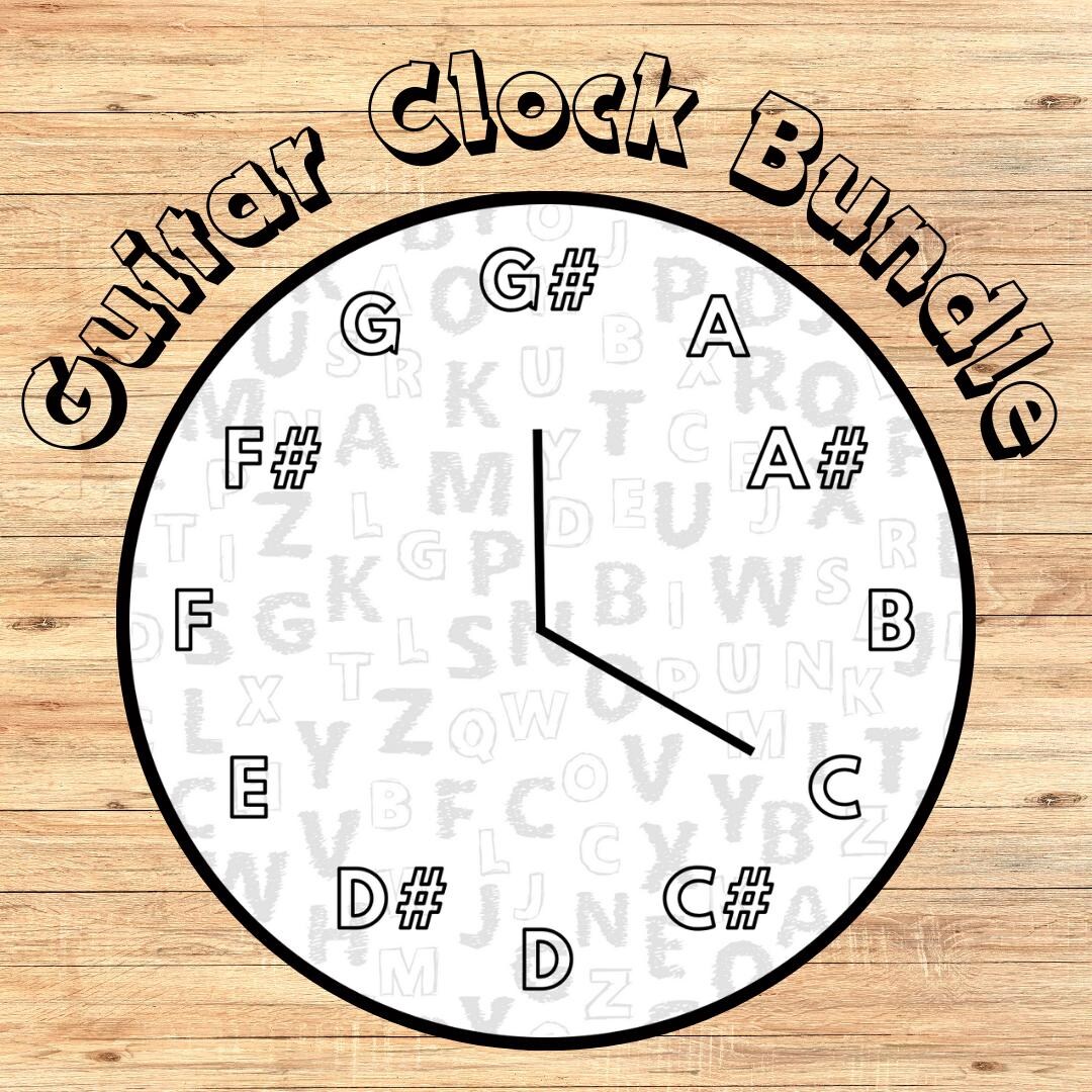 20+ Digital Clock Svg Bundle | Guitar Clock Design | Music Clock Png ...