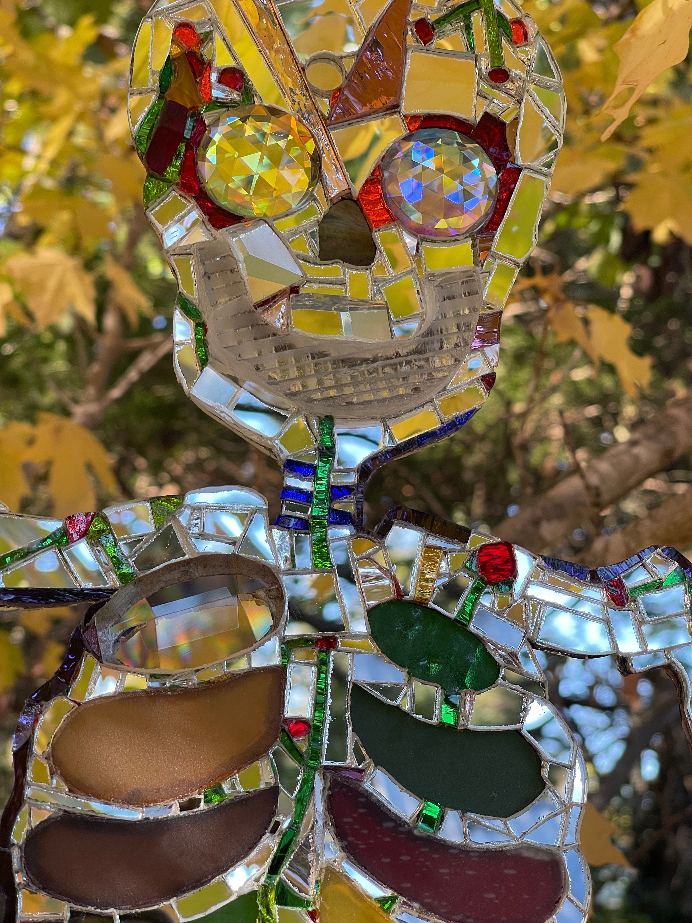 Skeleton Sun Catcher, Sparkly Skeleton, Mirror Mosaic Skeleton, Day of ...