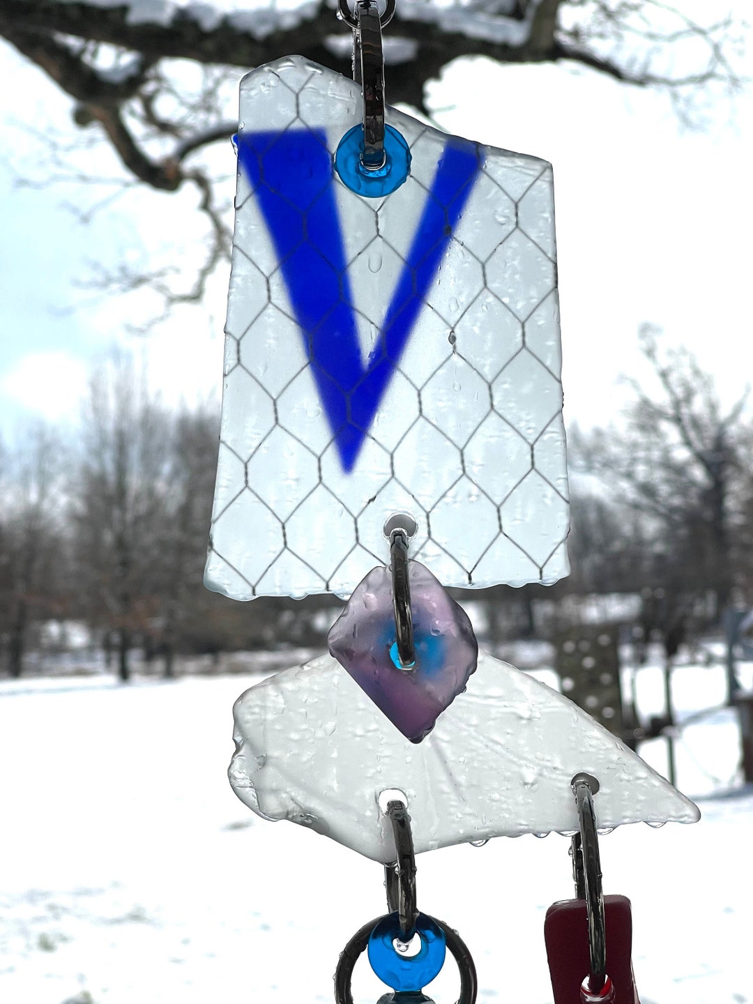 Chunky Repurposed Bruised Glass Sun Catcher Glows Warmly in Sunlight - Etsy