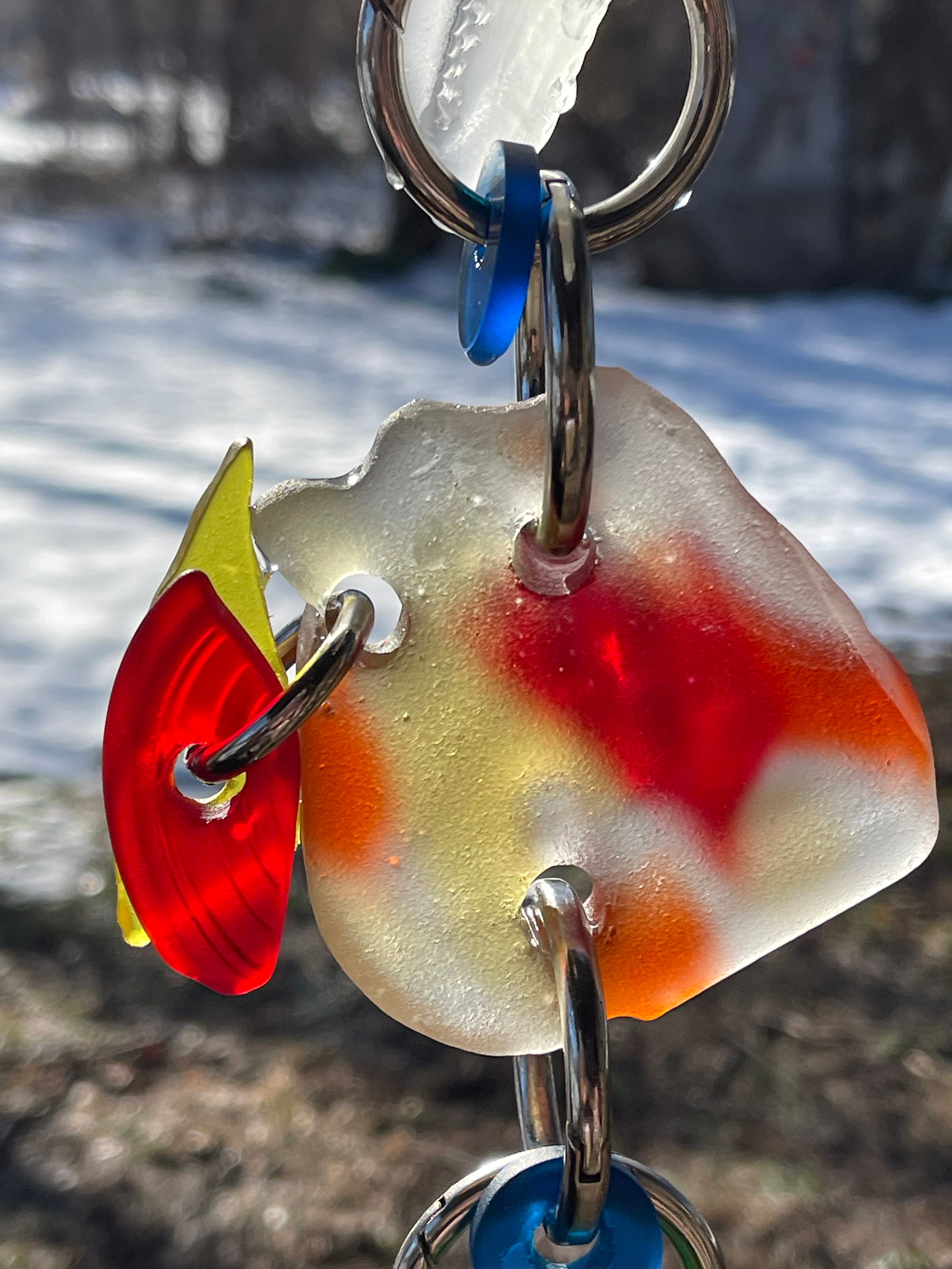 Chunky Repurposed Bruised Glass Sun Catcher Glows Warmly in Sunlight - Etsy