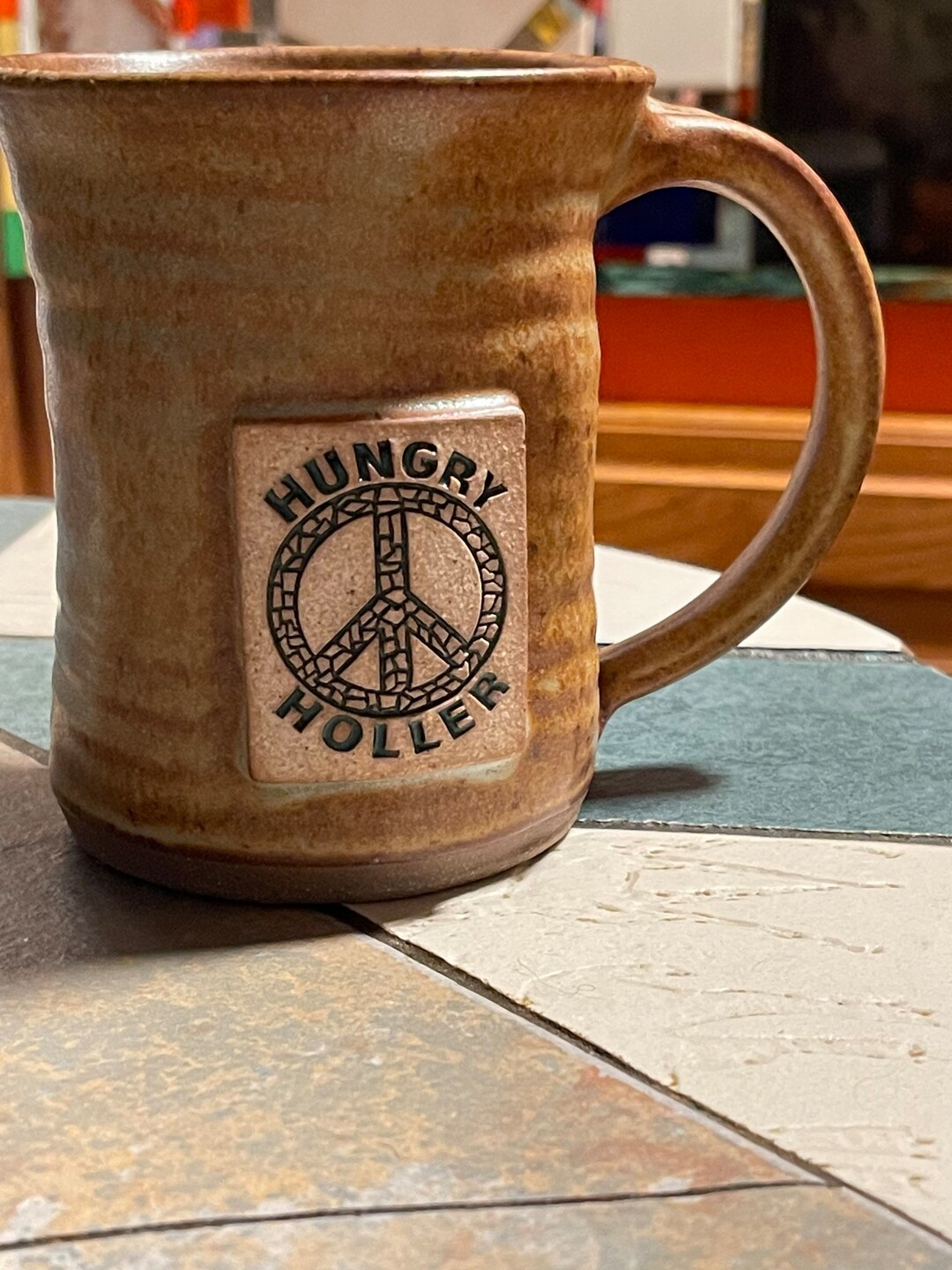 Hand Thrown Peace Sign Logo Mug, Peace Sign Mug, Hungry Holler Peace ...