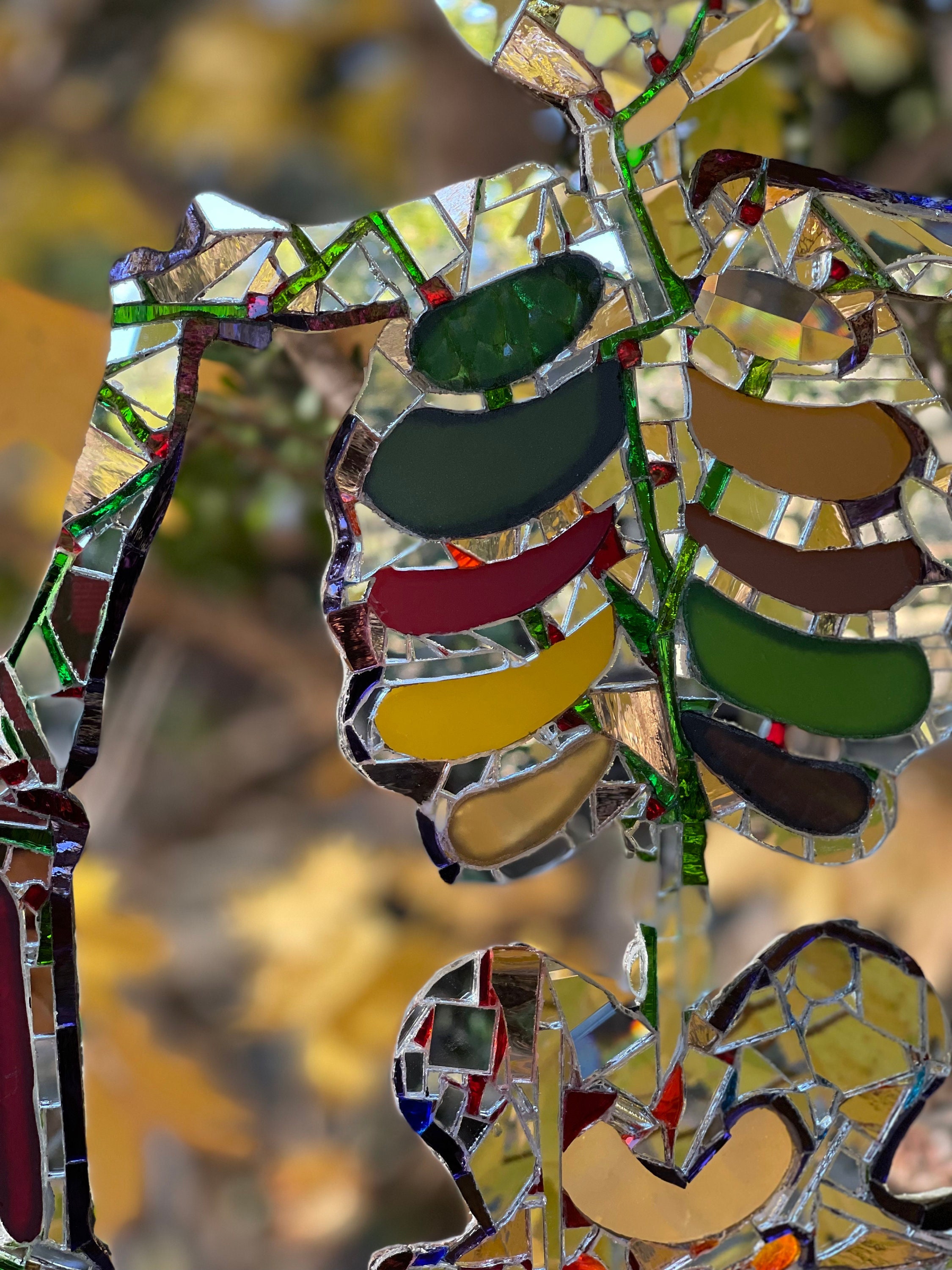 Skeleton Sun Catcher, Sparkly Skeleton, Mirror Mosaic Skeleton, Day of ...
