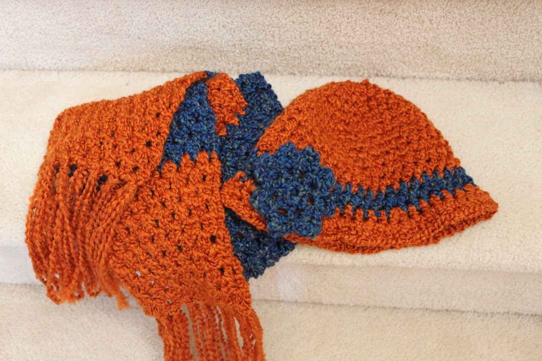 Game Day Hat & Scarf Set Custom School Team Colors - Etsy