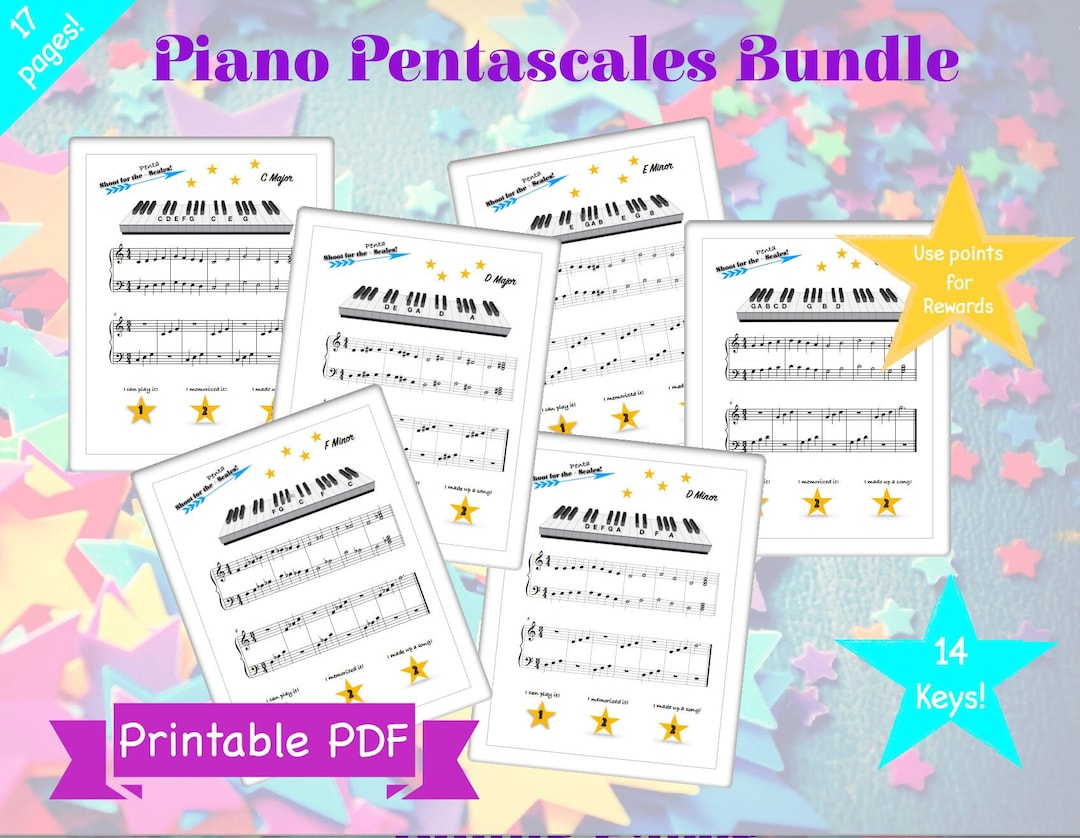 Piano Pentascales Printable PDF Bundle Digital Download - Etsy