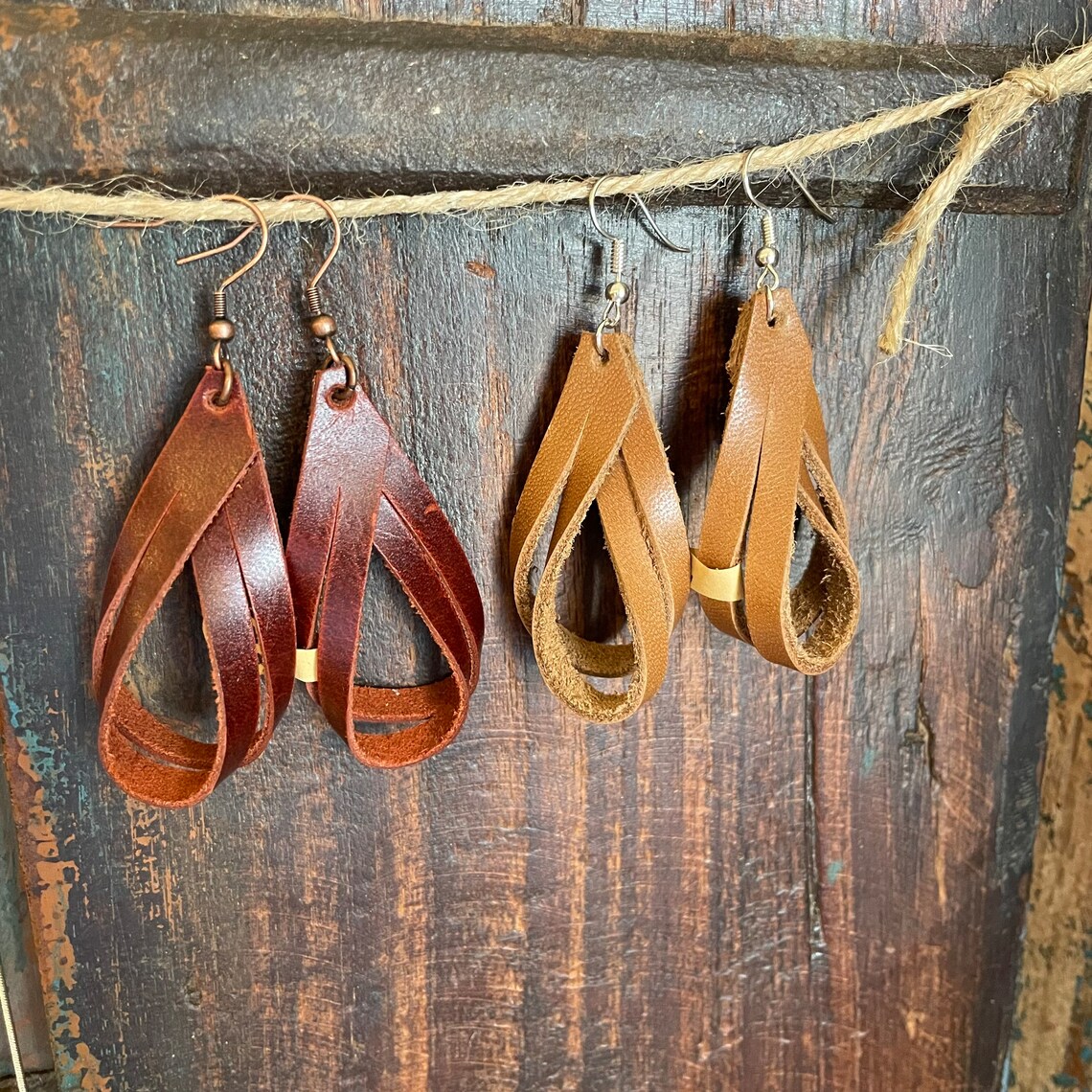 Leather Earrings Ralph Lauren Simple Loop - Etsy