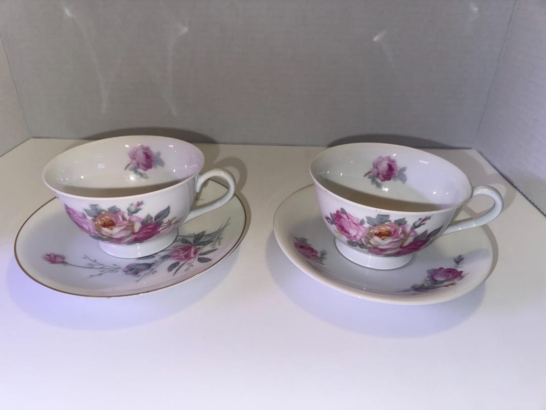 2 Vintage Sango China Dresdenia Vintage Tea Cups and 1 Saucer Set With ...