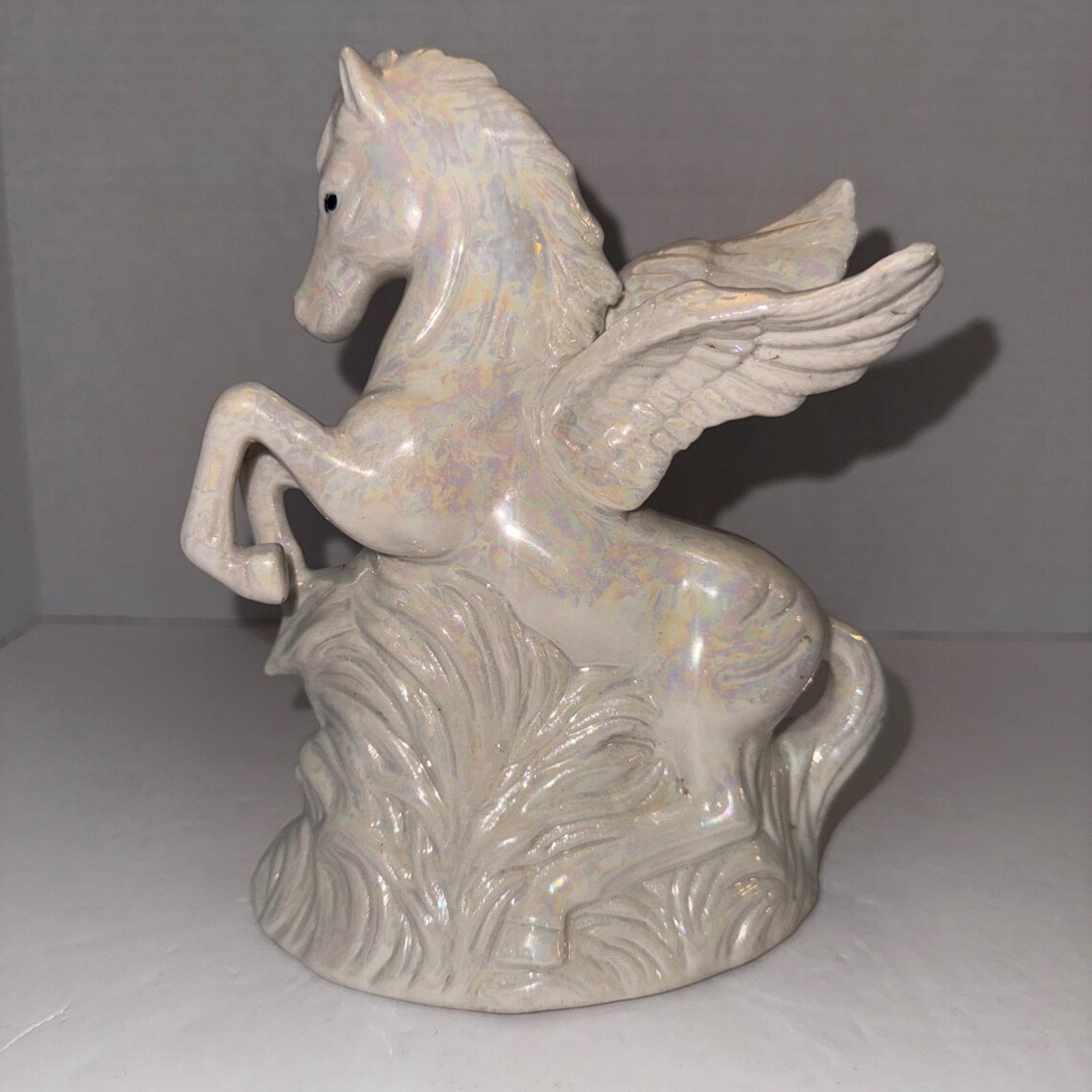 Vintage Pegaus Magical Majestical Clouded Sky Ceramic RARE Shelf Figure ...